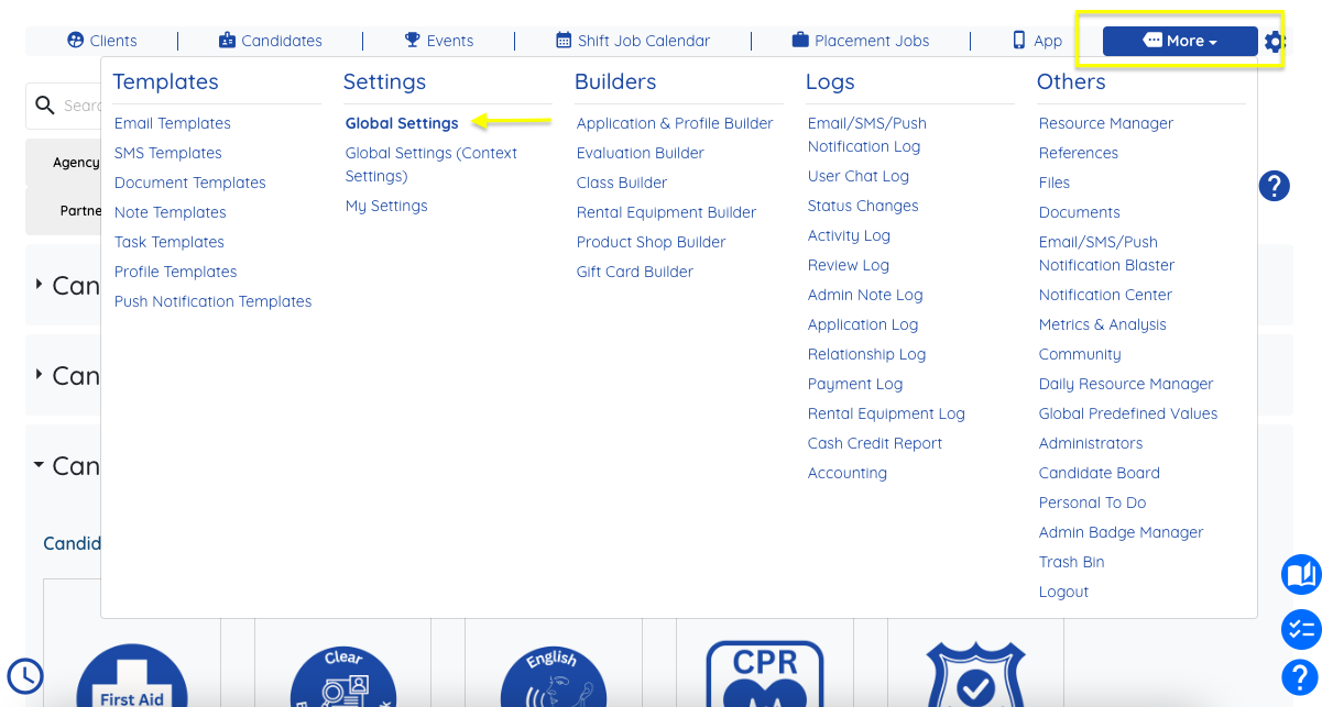 How to turn on/off admin approval requests for candidate badges